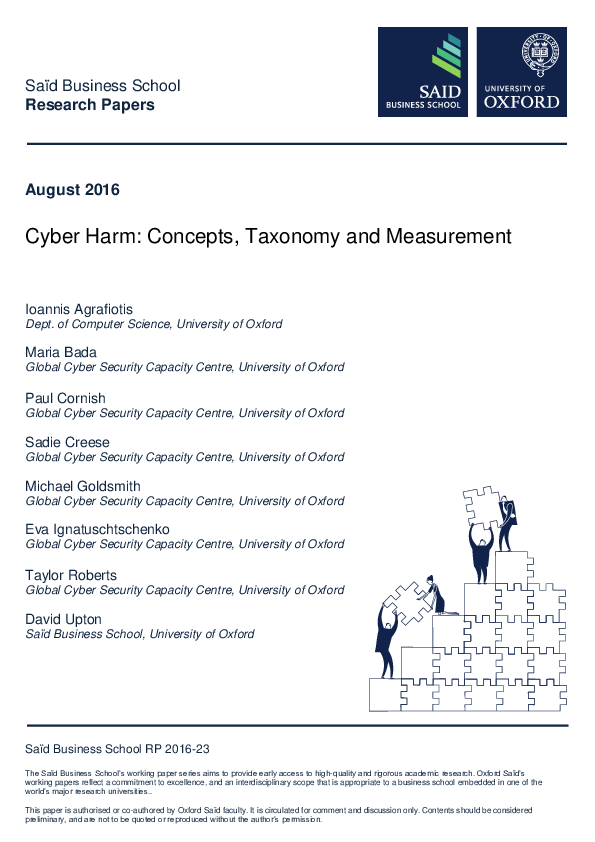 (PDF) Cyber Harm: Concepts, Taxonomy and Measurement