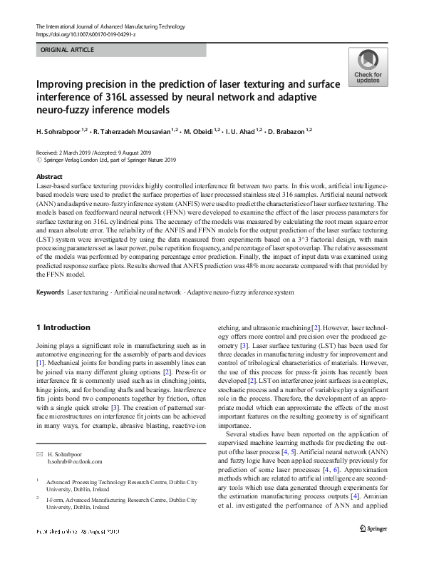 (PDF) Improving precision in the prediction of laser texturing and ...