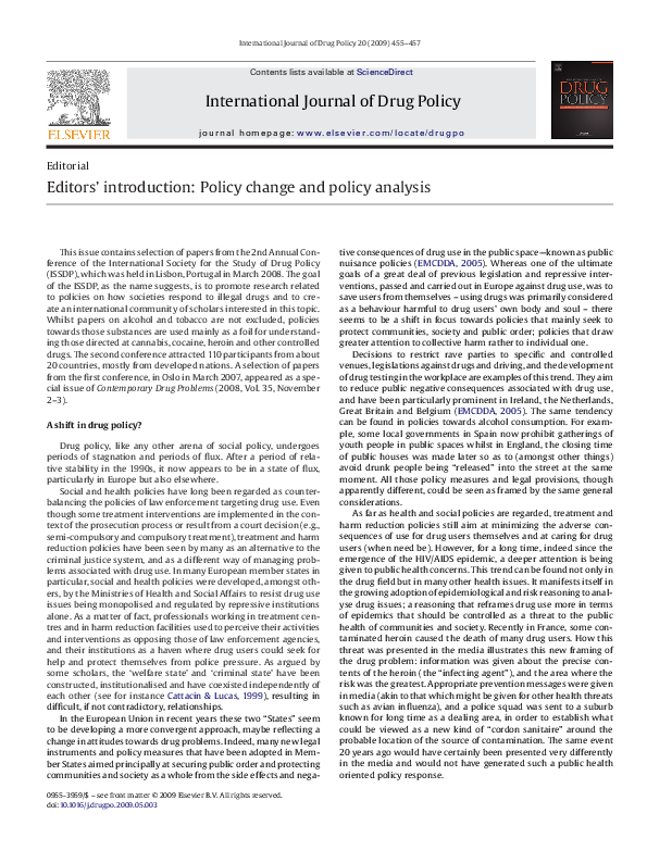 (PDF) Editors' introduction: policy change and policy analysis