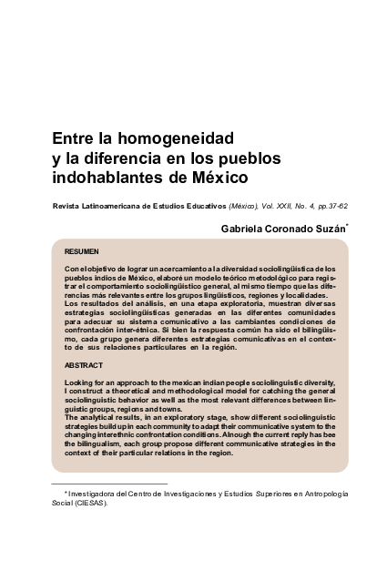 (PDF) Entre la homogeneidad y la diferencia en los pueblos ...