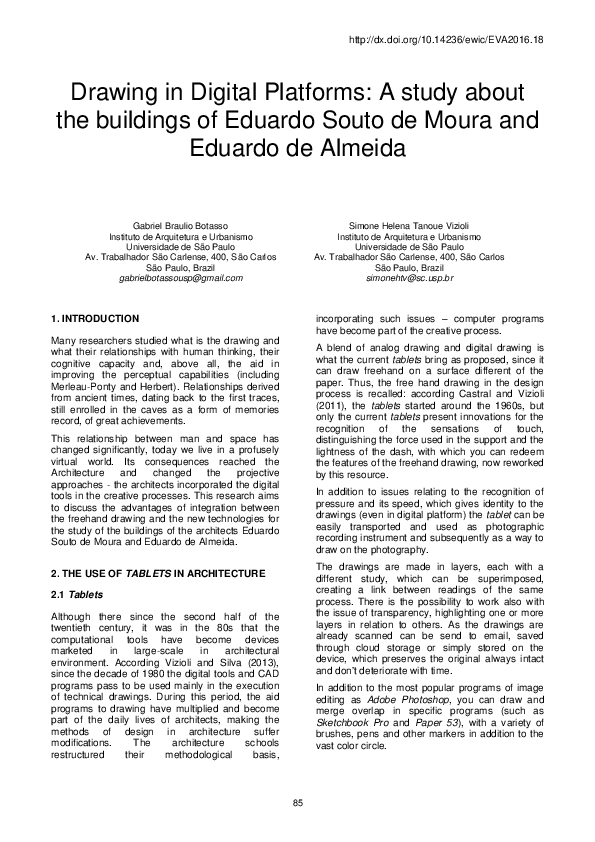 (PDF) Drawing in Digital Platforms: A study about the buildings of ...