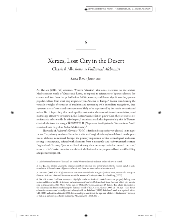 (PDF) Xerxes, Lost City in the Desert: Classical Allusions in Fullmetal ...