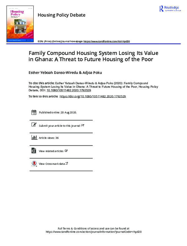 (PDF) Family Compound Housing System Losing Its Value in Ghana: A ...