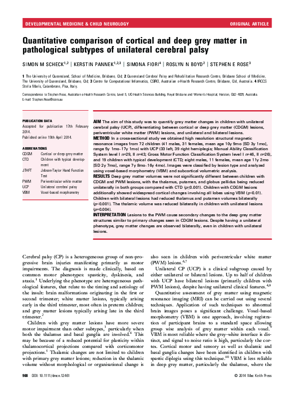 (PDF) Quantitative comparison of cortical and deep grey matter in ...