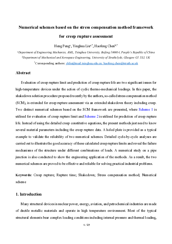(PDF) Numerical schemes based on the stress compensation method ...