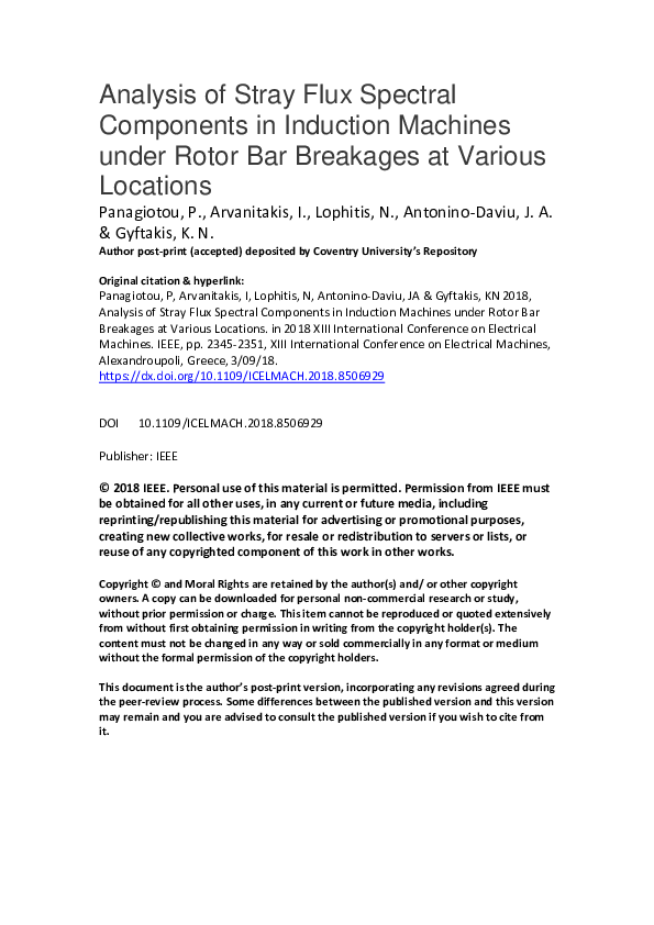 (PDF) Analysis of Stray Flux Spectral Components in Induction Machines ...