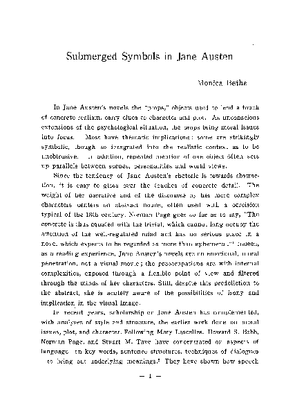 (PDF) Submerged Symbols in Jane Austen