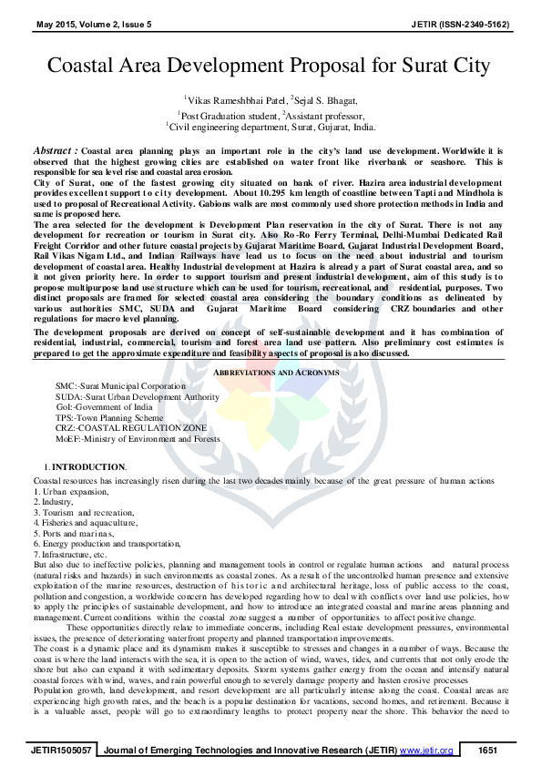(PDF) Coastal Area Development Proposal for Surat City