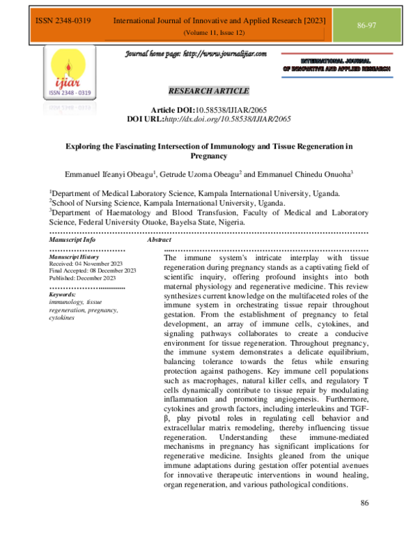 (PDF) Exploring the Fascinating Intersection of Immunology and Tissue ...