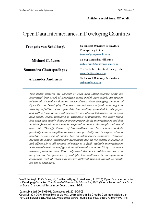 (PDF) Open Data Intermediaries in Developing Countries Dataset