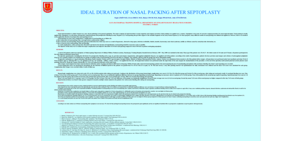 (PDF) Ideal Duration of Nasal Packing after Septoplasty