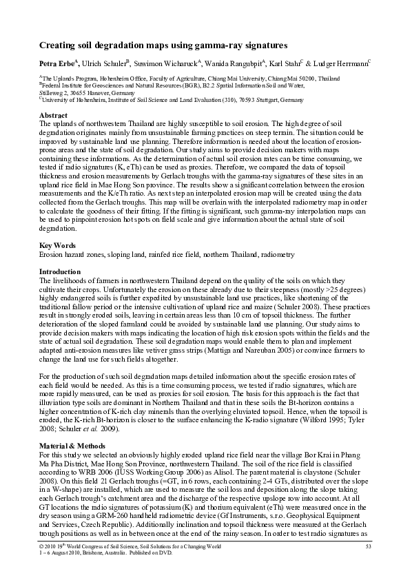 (PDF) Creating soil degradation maps using gamma-ray signatures