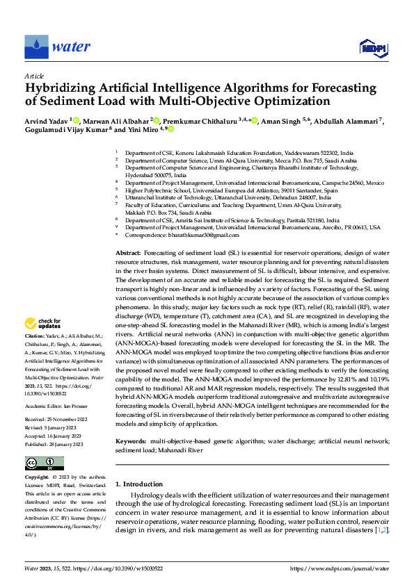 (PDF) Hybridizing Artificial Intelligence Algorithms for Forecasting of Sediment Load with Multi ...