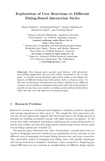 (PDF) Exploration of User Reactions to Different Dialog-Based ...