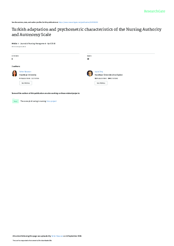 (PDF) Turkish adaptation and psychometric characteristics of the ...