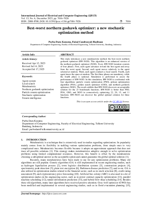 (PDF) Best-worst northern goshawk optimizer: a new stochastic optimization method