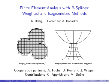 (PDF) Finite Element Analysis with B-Splines: Weighted and Isogeometric Methods