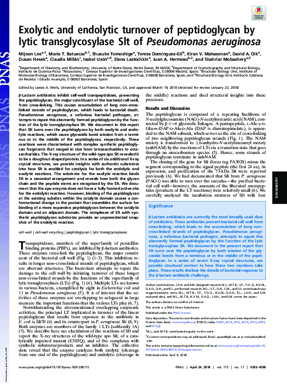 (PDF) Exolytic and endolytic turnover of peptidoglycan by lytic ...