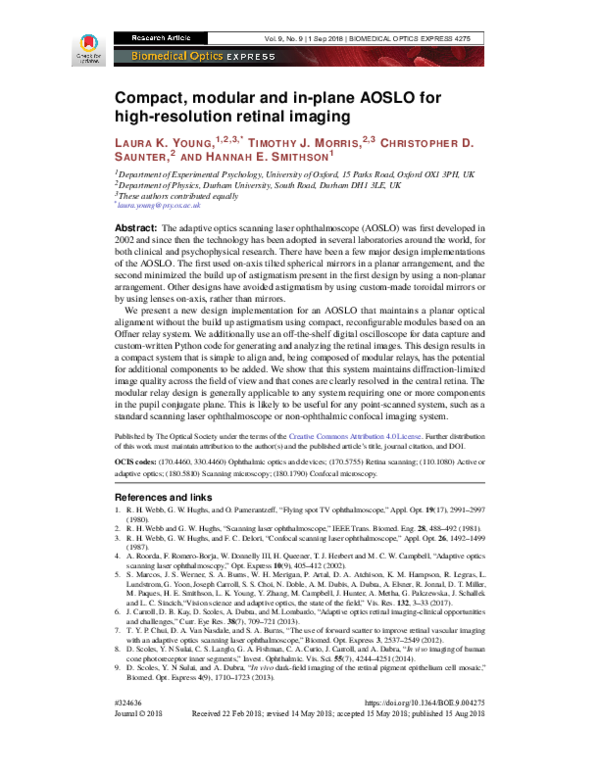 (PDF) Compact, modular and in-plane AOSLO for high-resolution retinal ...