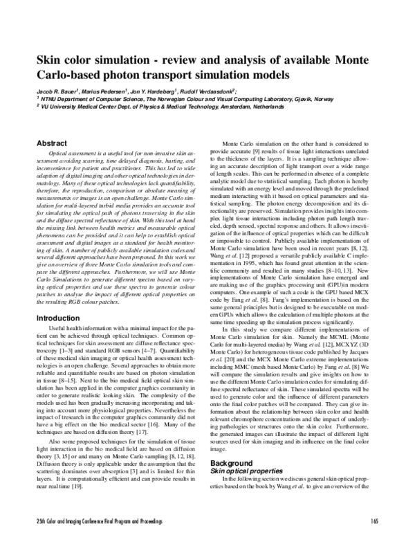 (PDF) Skin color simulation - review and analysis of available Monte ...
