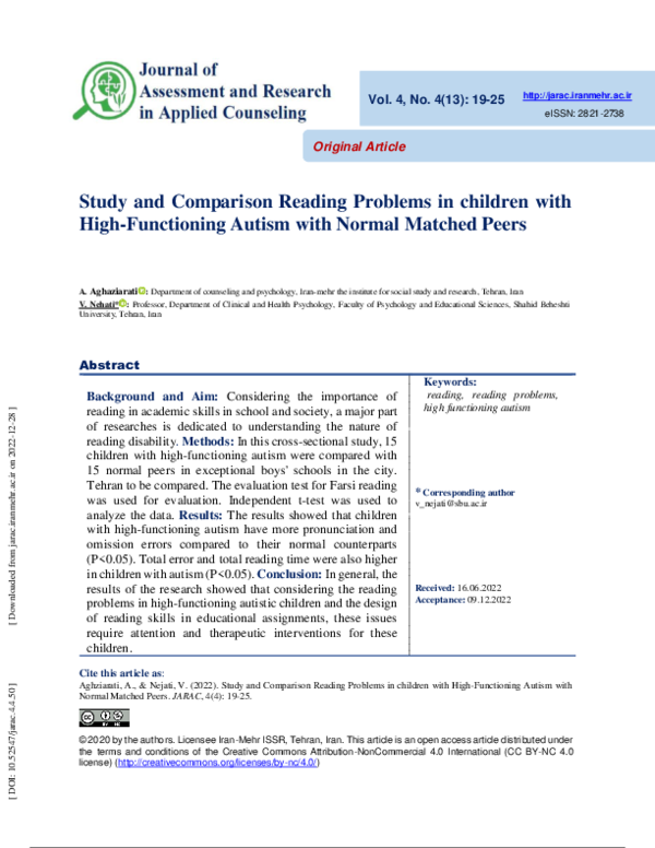 (PDF) Study and Comparison Reading Problems in children with High ...