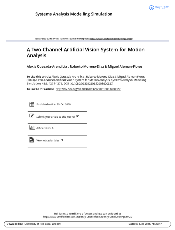 (PDF) A Two-Channel Artificial Vision System for Motion Analysis