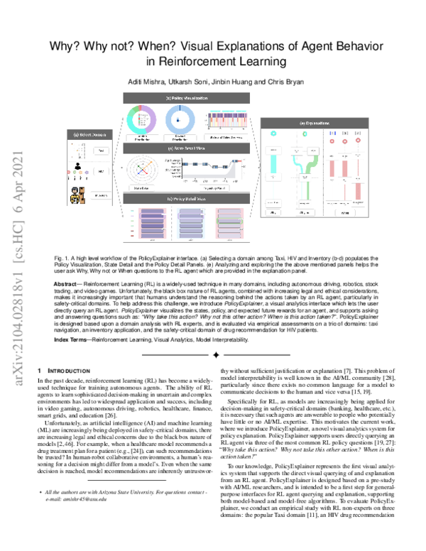 (PDF) Why? Why not? When? Visual Explanations of Agent Behaviour in Reinforcement Learning
