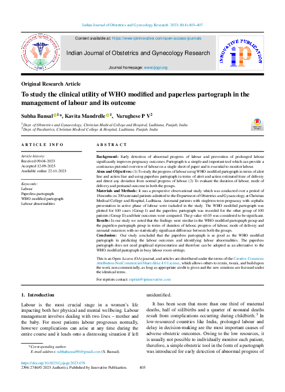 (PDF) To study the clinical utility of WHO modified and paperless ...