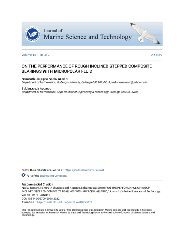 (PDF) On the Performance of Rough Inclined Stepped Composite Bearings ...