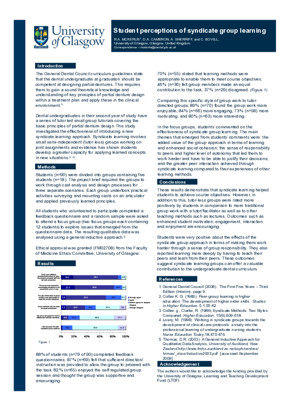 (PDF) Student Perceptions of Syndicate Group Learning