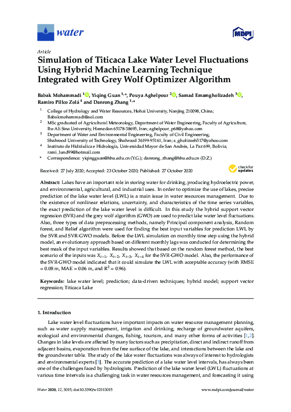 (PDF) Simulation of Titicaca Lake Water Level Fluctuations Using Hybrid Machine Learning ...