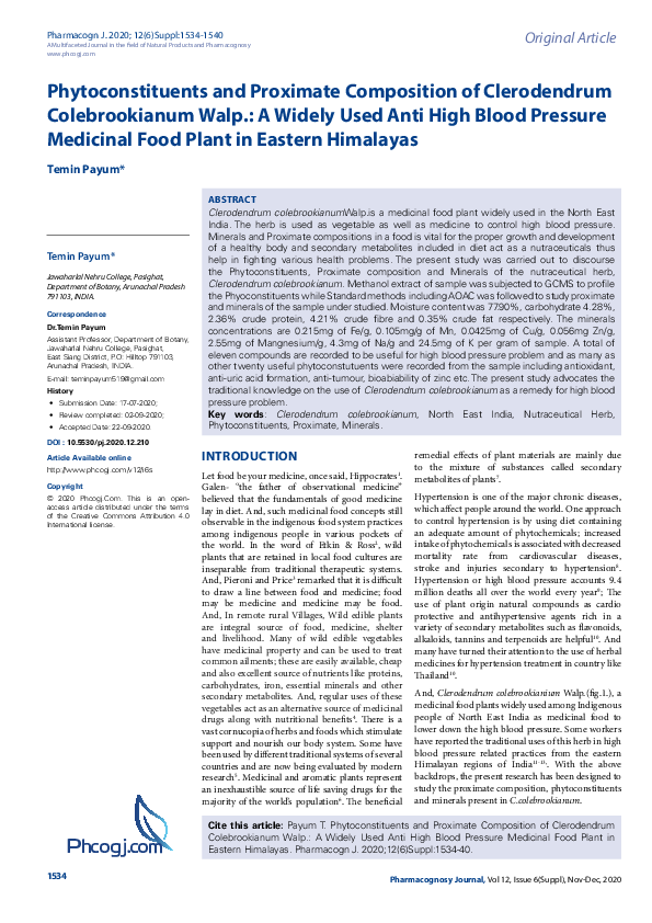 (PDF) Phytoconstituents and Proximate Composition of Clerodendrum ...