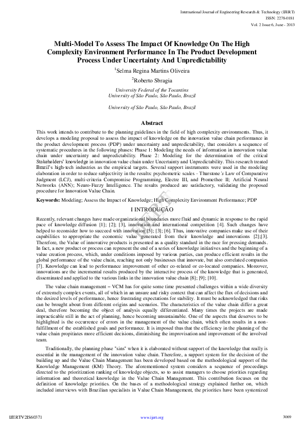 (PDF) Multi-Model To Assess The Impact Of Knowledge On The High Complexity Environment ...