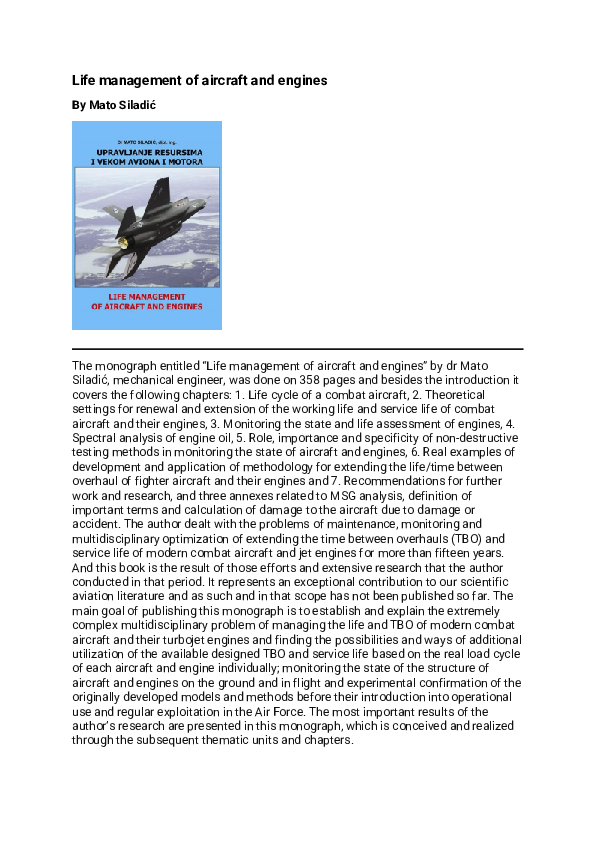(PDF) Life management of aircraft and engines