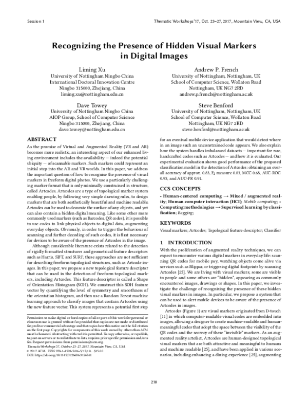 (PDF) Recognizing the Presence of Hidden Visual Markers in Digital ...