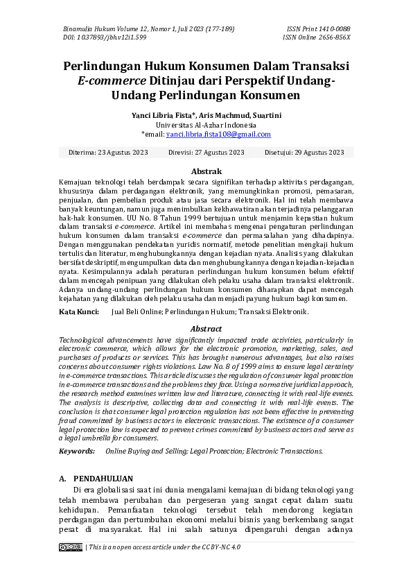 (PDF) Perlindungan Hukum Konsumen Dalam Transaksi E-commerce Ditinjau dari Perspektif Undang ...