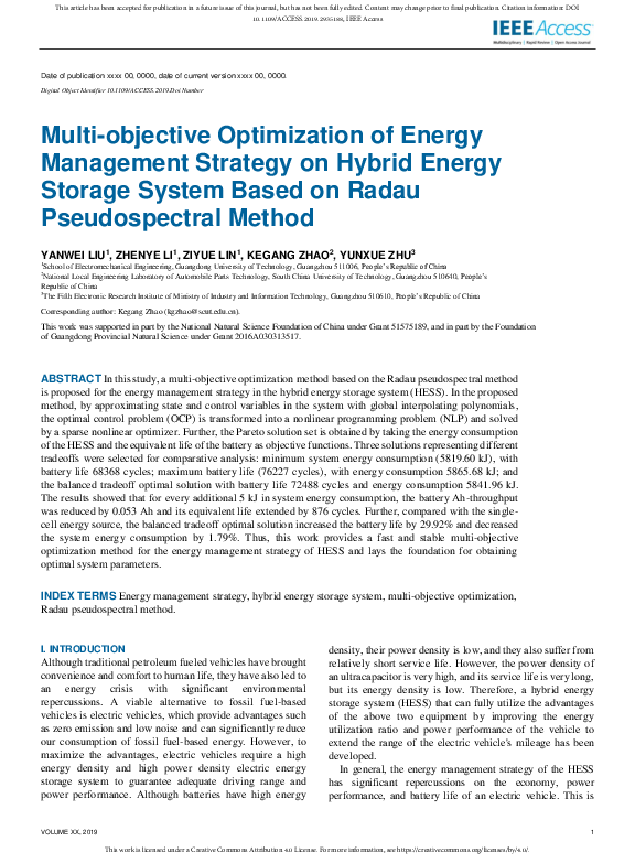 (PDF) Multi-Objective Optimization of Energy Management and Sizing for a Hybrid Bus with Dual ...