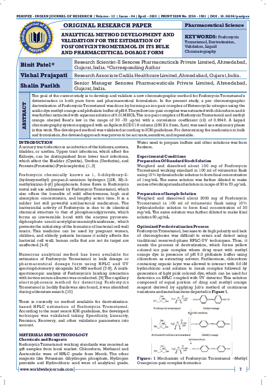 Pdf Analytical Method Development And Validation For The Estimation Of Fosfomycin Trometamol