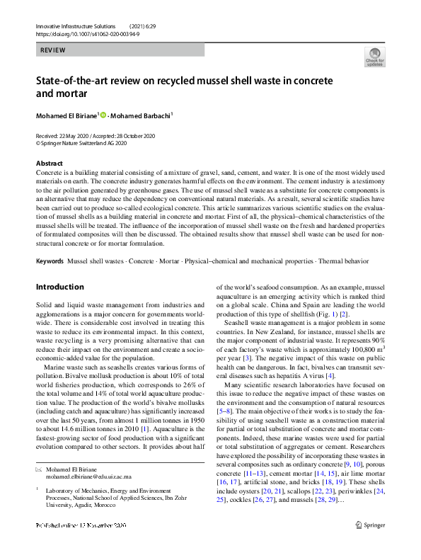 (PDF) State-of-the-art review on recycled mussel shell waste in ...