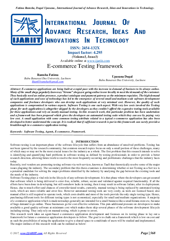 Pdf E Commerce Testing Framework 6542