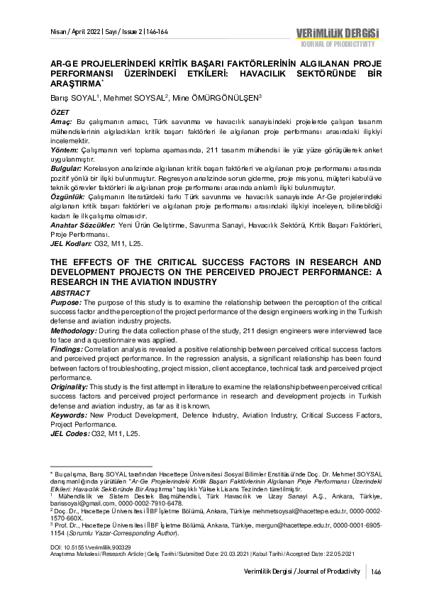 (PDF) The Effects of the Critical Success Factors in Research and Development Projects on the ...