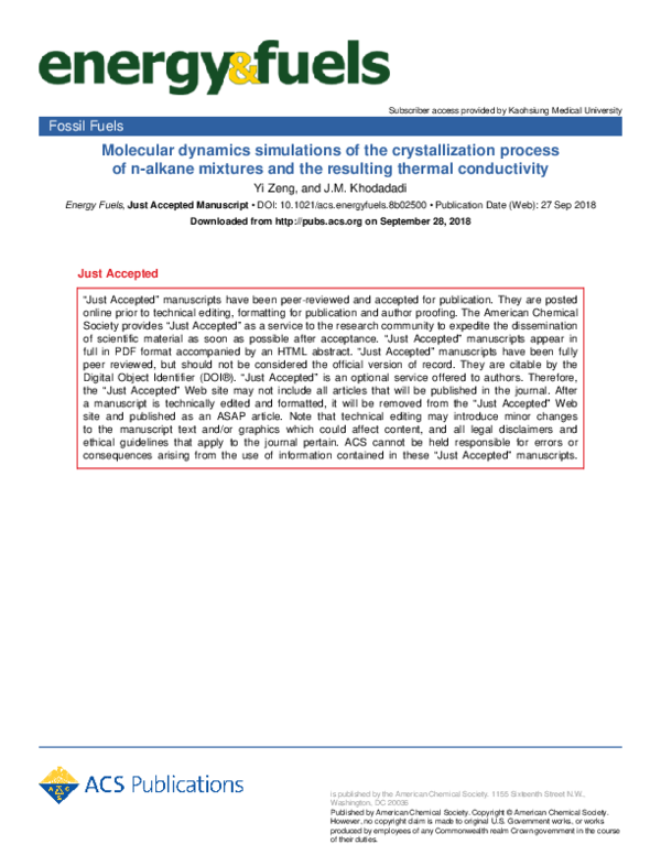 (PDF) Molecular dynamics simulations of crystallization under ...