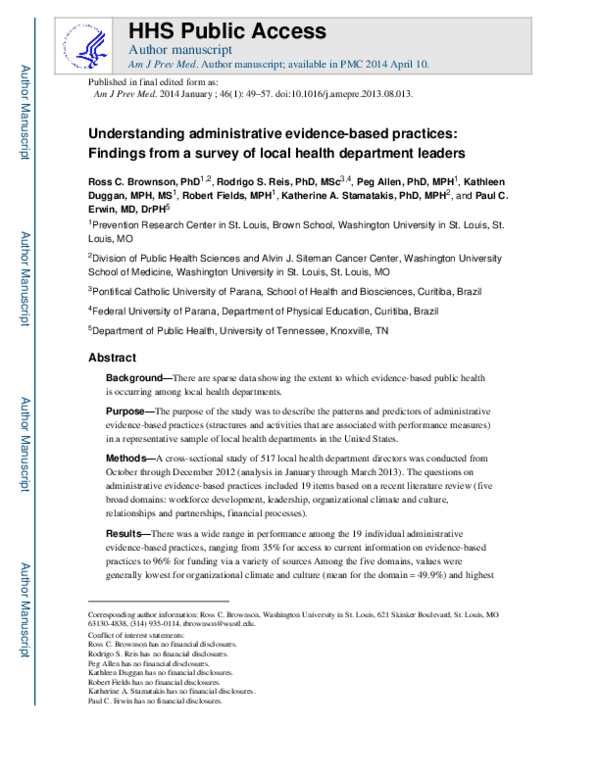 (PDF) Understanding Administrative Evidence-Based Practices