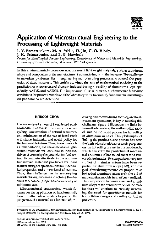 (PDF) Microstructural Engineering in Lightweight Materials