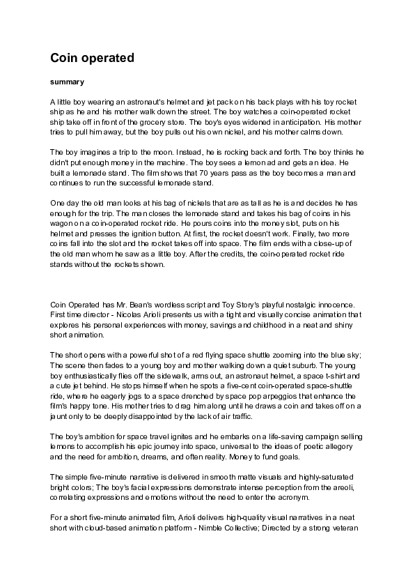 (PDF) Film Review of Coin operated