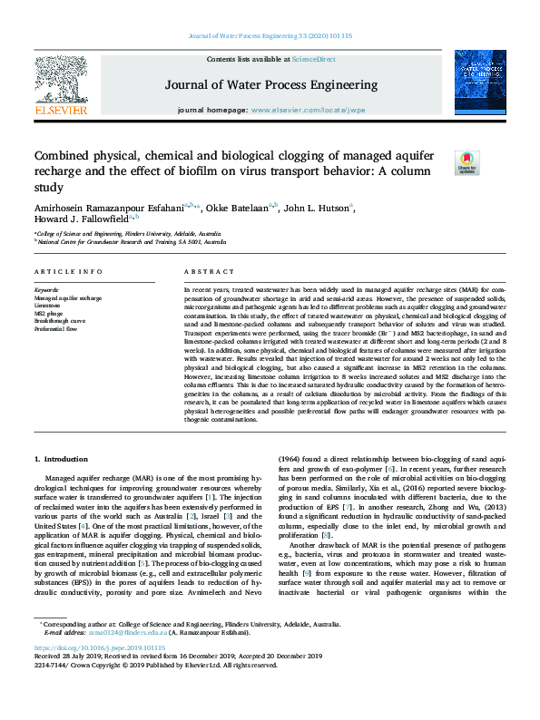 (PDF) Combined physical, chemical and biological clogging of managed ...