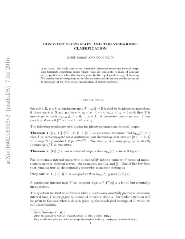(PDF) Conjugacy to a map of constant slope II