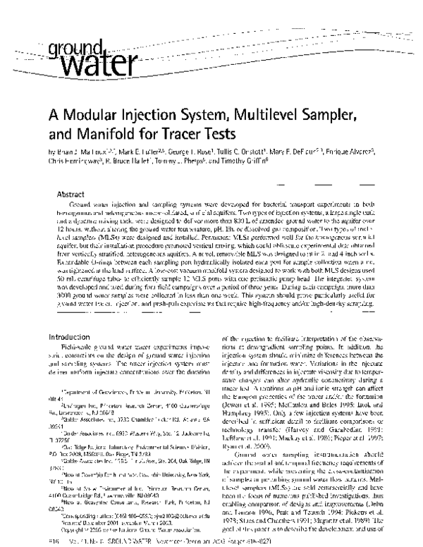 (PDF) A Modular Injection System, Multilevel Sampler, and Manifold for ...