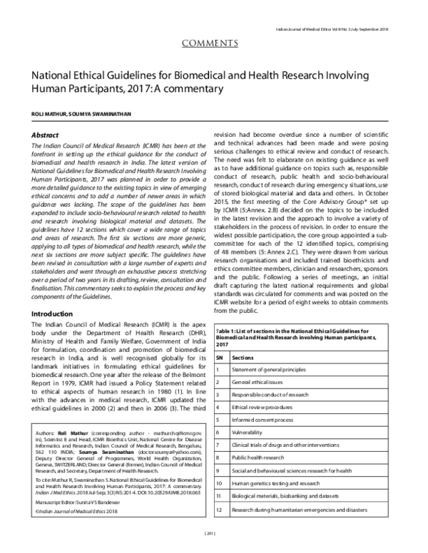 (PDF) National Ethical Guidelines for Biomedical and Health Research ...