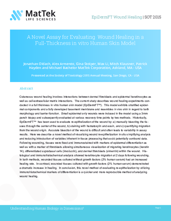 (PDF) A novel assay for evaluating wound healing in a full-thickness in ...